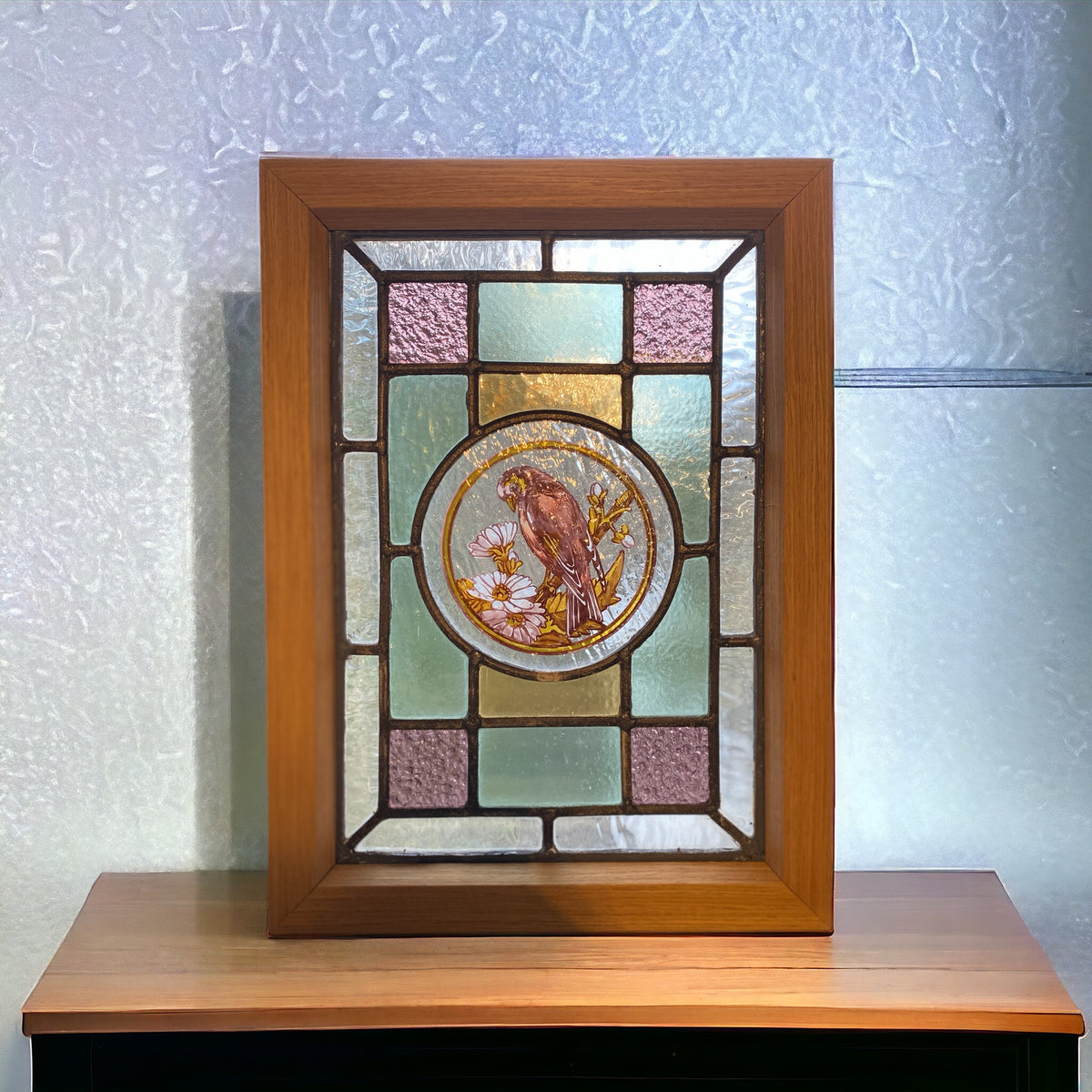Victorian English Leaded Stained Glass Birds Flowers #2 – Pool Bank ...