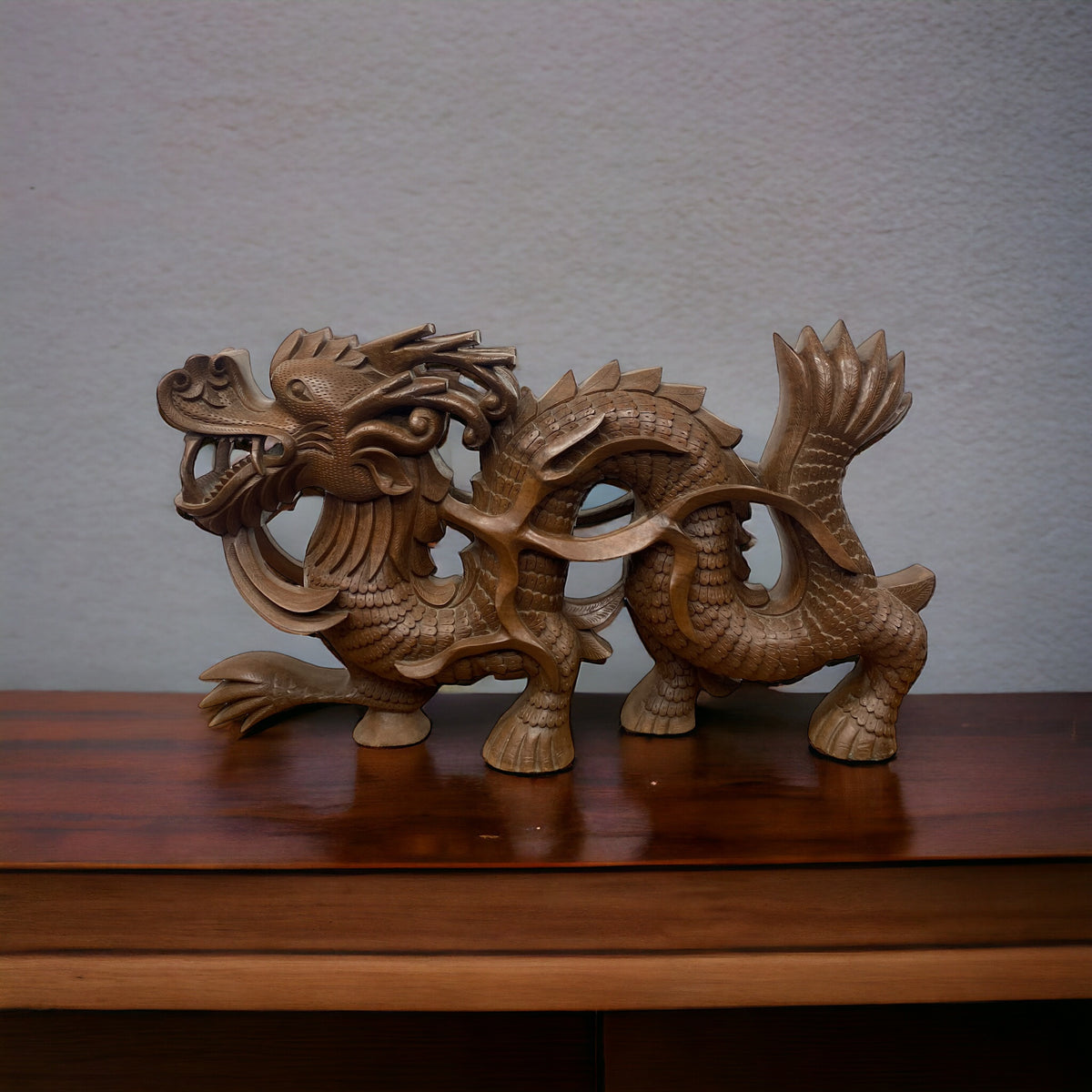 Chinese Dragon Hand Carved Teak – Pool Bank Interiors
