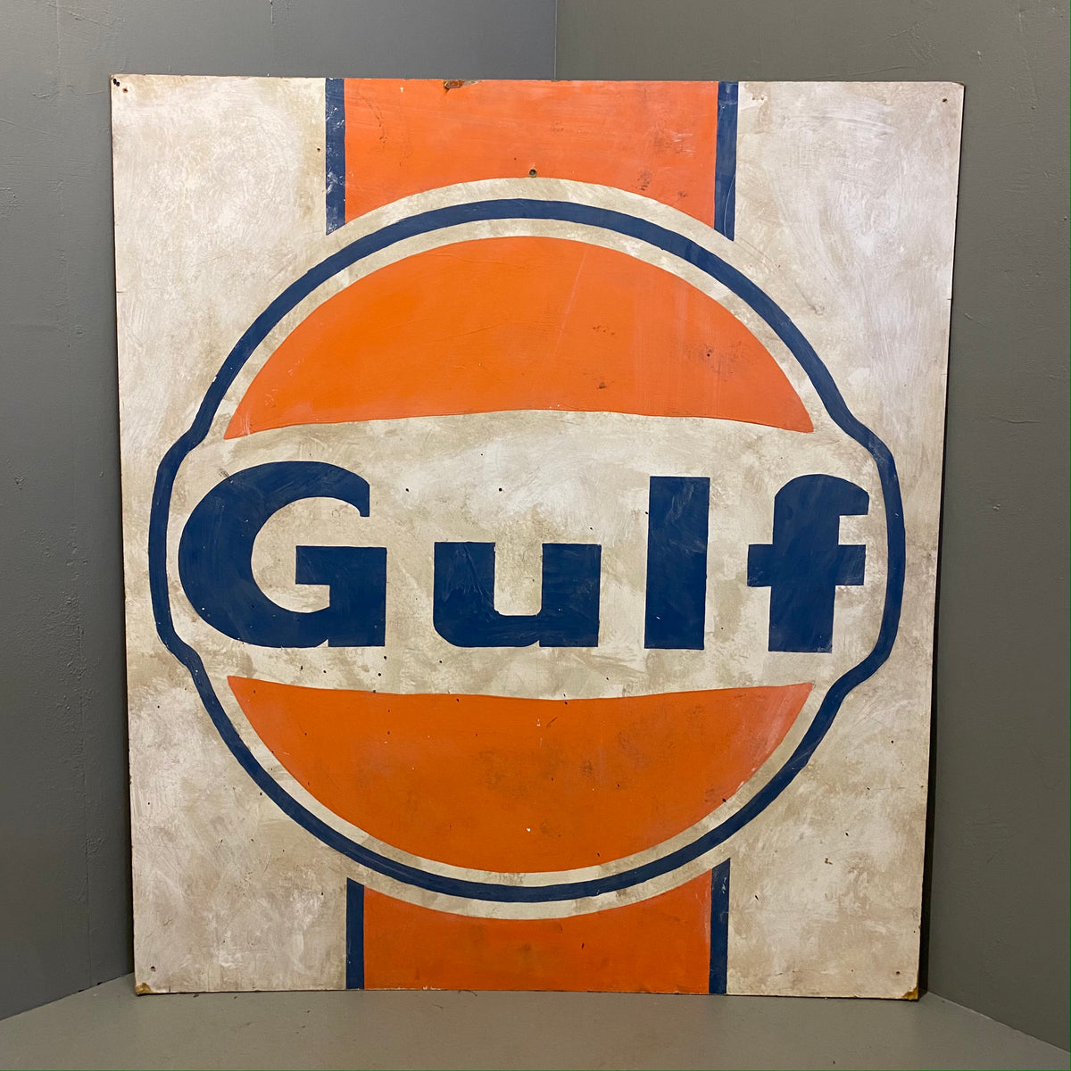Vintage Hand Painted Gulf Signage – Pool Bank Interiors